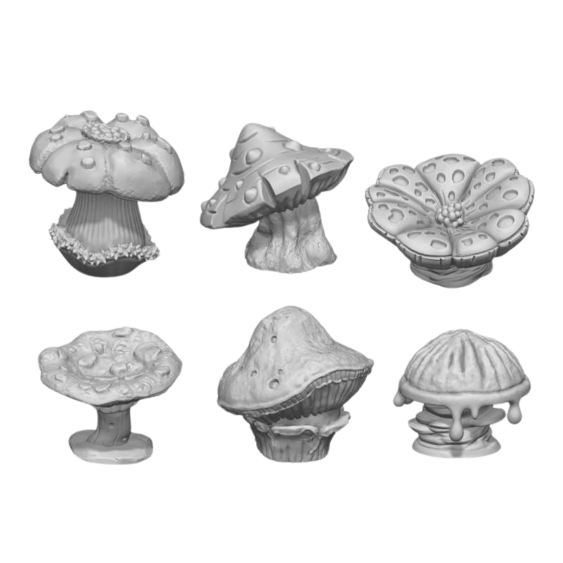 Green Stuff World 3d Printed Set Chunky Mushrooms Xl Versus