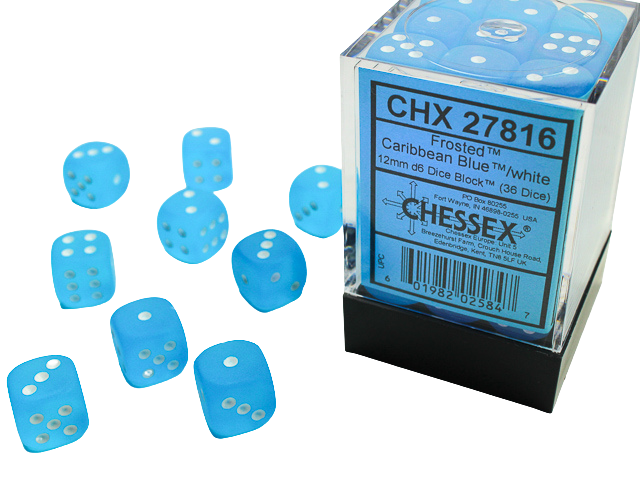 Chessex - Signature 12mm d6 with pips Dice Blocks (36 Dice) - Frosted ...