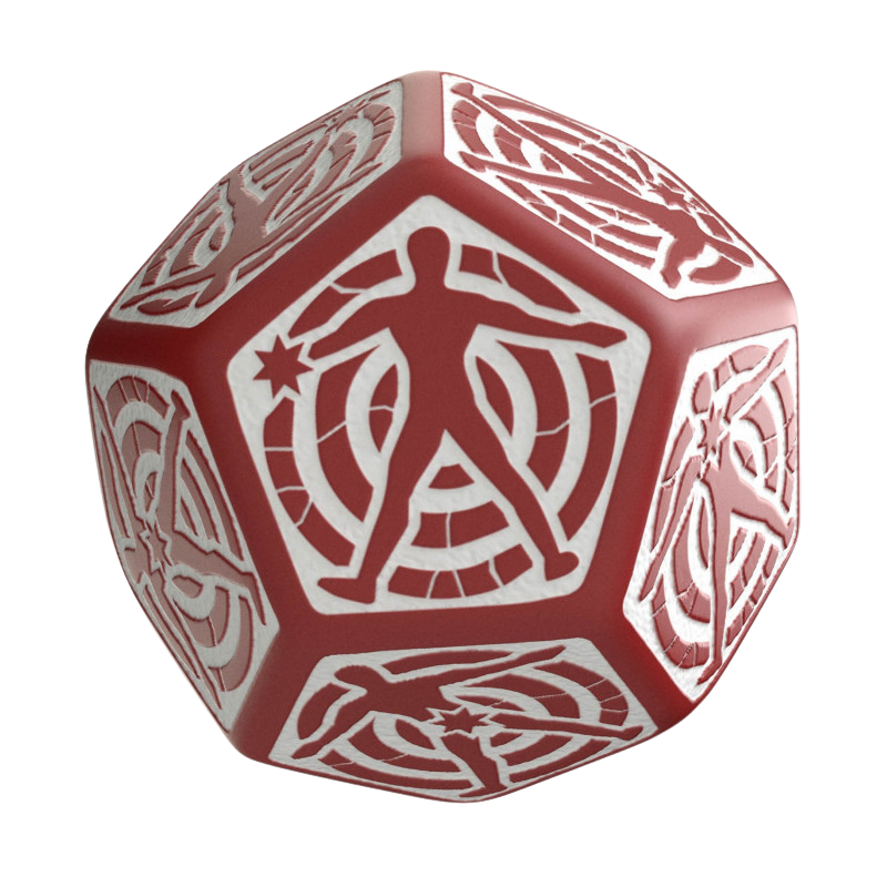 D12 Red & white Hit Location die – Versus Gamecenter