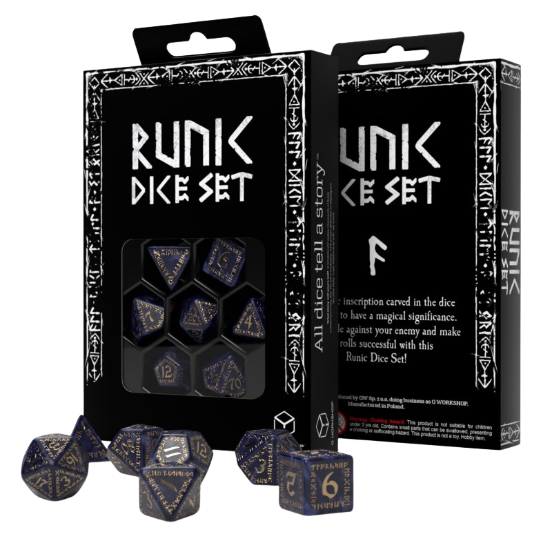 Runic Mixed-blue & gold Dice Set – Versus Gamecenter